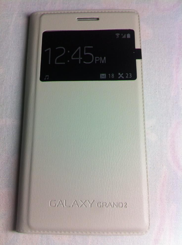 ORIGINAL SAMSUNG GALAXY GRAND 2 G7106 G7102 S-VIEW LEATHER FOLIO FLIP COVER CASE