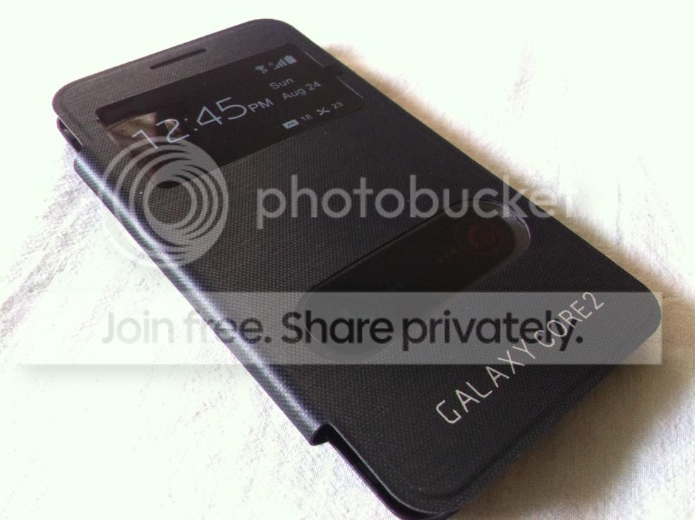 SAMSUNG GALAXY CORE 2 G355H S-VIEW SMART INTERACTIVE LEATHER FOLIO FLIP ...